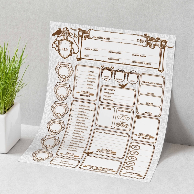 Ultimate Dnd Character Sheet PDF – Printable Dungeons and Dragons 5e ...