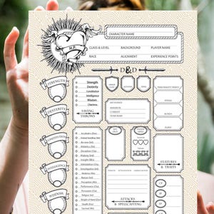 Ready-to-use Dnd 5e Character Sheet PDF Simple and Printable - Etsy