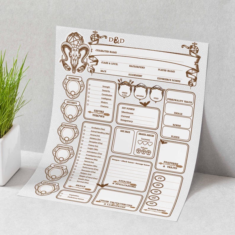 Printable Dnd 5e Character Sheet | Editable RPG Template (digital ...