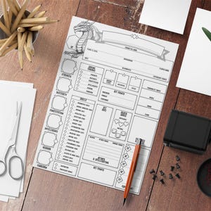 Dnd 5e Universal Character Sheet PDF - Printable Non-editable RPG Tool ...