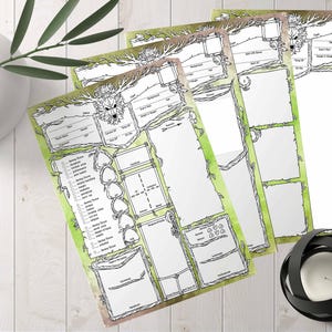 Dnd 5e Druid Character Sheet Printable Editable PDF for Nature-inspired ...