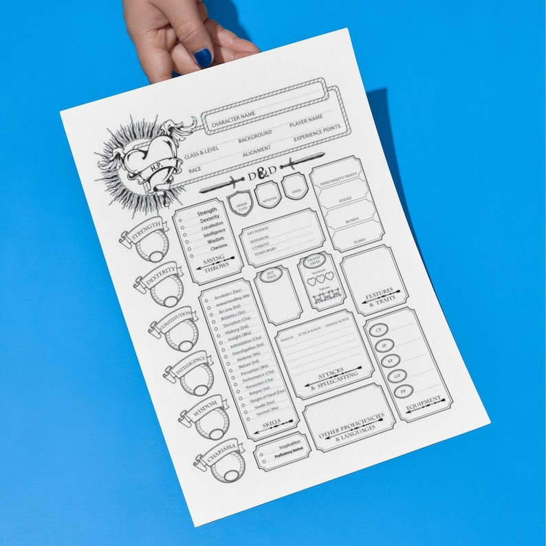 Dnd 5e Character Sheet PDF Printable | Clean RPG Player Sheet | Digital ...
