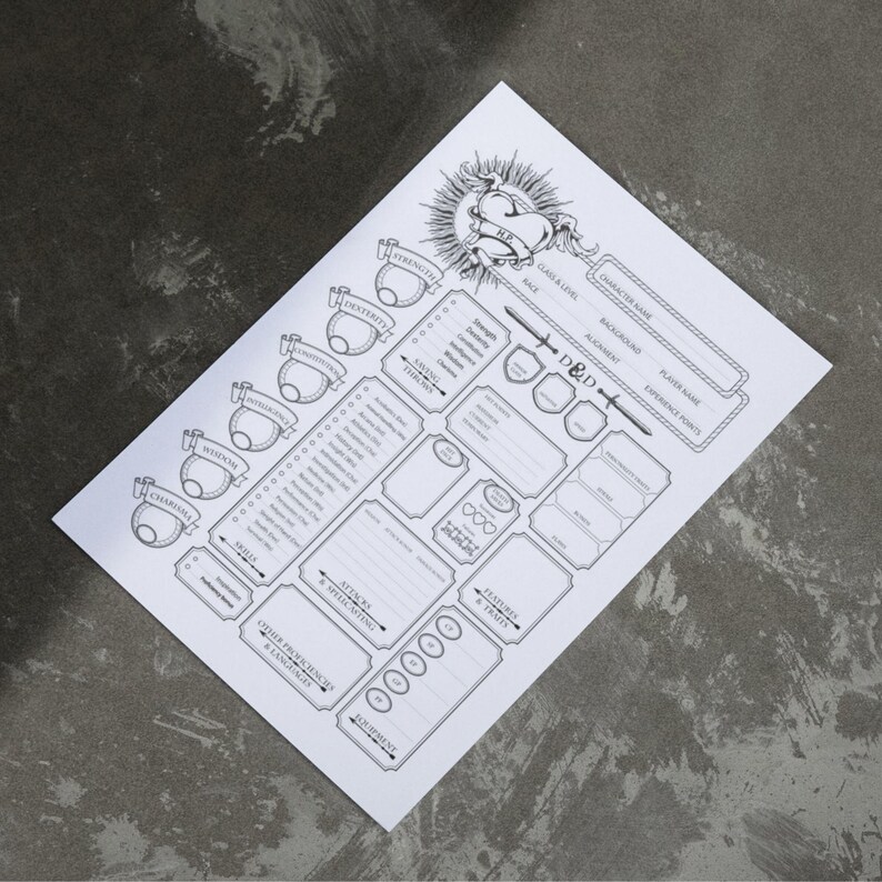 Dnd 5e Character Sheet PDF: Clean Fillable Layout for RPG Players ...