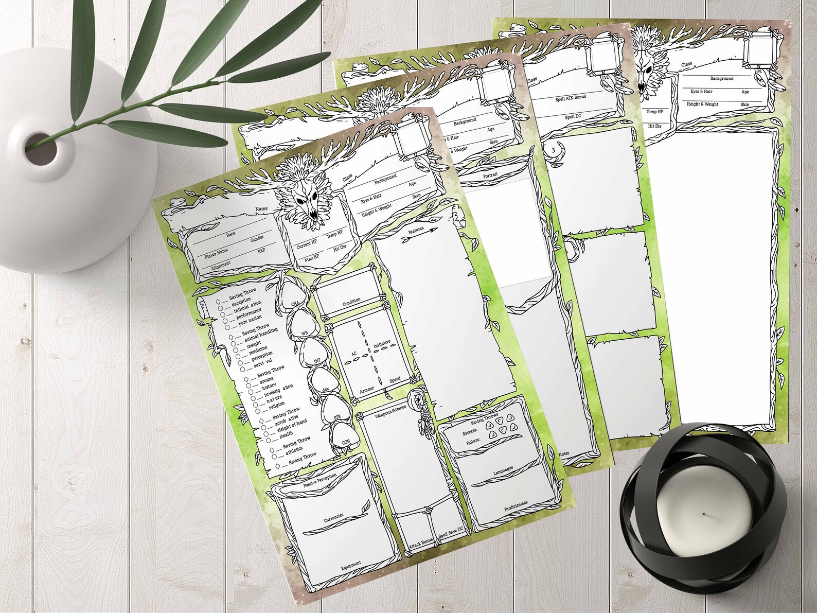 Editable Druid Character Sheet for Dnd 5e Forest Design - Etsy Canada