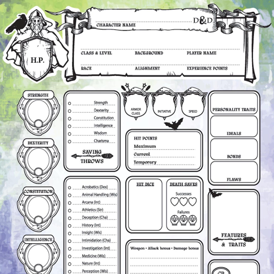 Enchant Your Dnd 5e Game With a Magical Character Sheet - Etsy