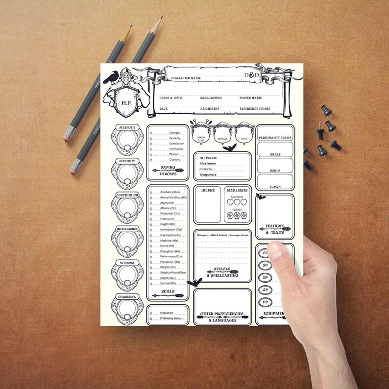 Universal Dnd 5e Character Sheet PDF Printable Tabletop RPG Tool for ...