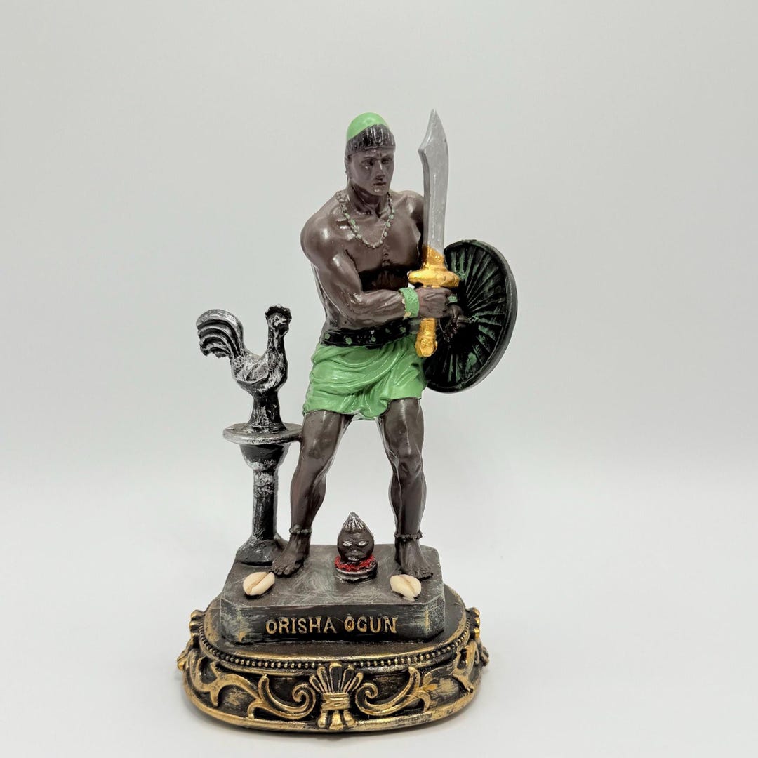 Ogun Statue 6" | Orishas | Ogun Figurine | Santo Ogun | Estatua De Ogun | Altar Statue ...