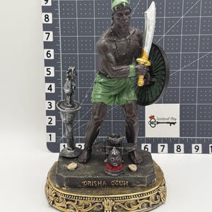 Ogun Statue 9" | Orishas | Ogun Figurine | Santo Ogun | Estatua De Ogun | Altar Statue ...