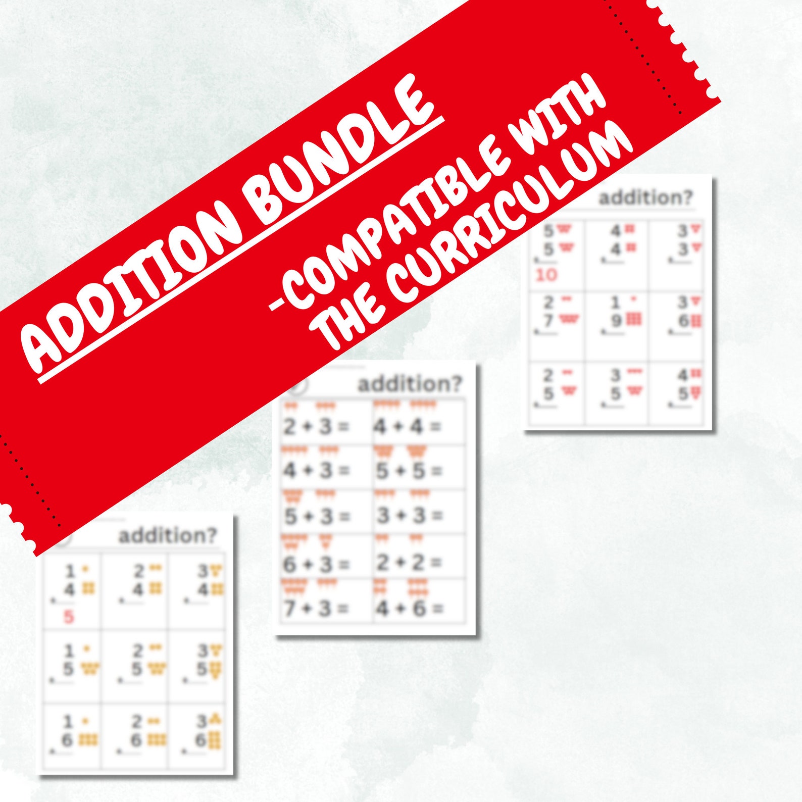 Printable Basic Addition Math Digital Worksheets for Kindergarten ,1st ...