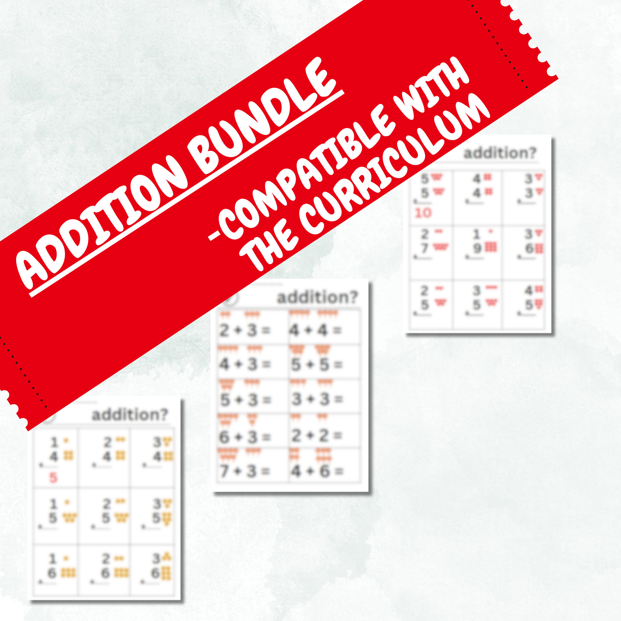 Printable Basic Addition Math Digital Worksheets for Kindergarten ,1st ...