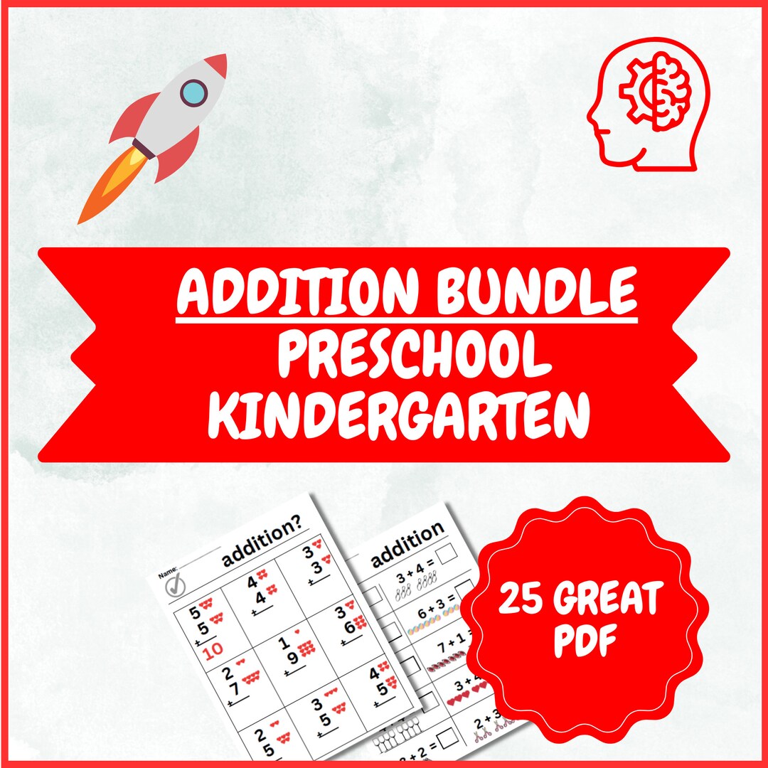 Printable Basic Addition Math Digital Worksheets for Kindergarten ,1st ...