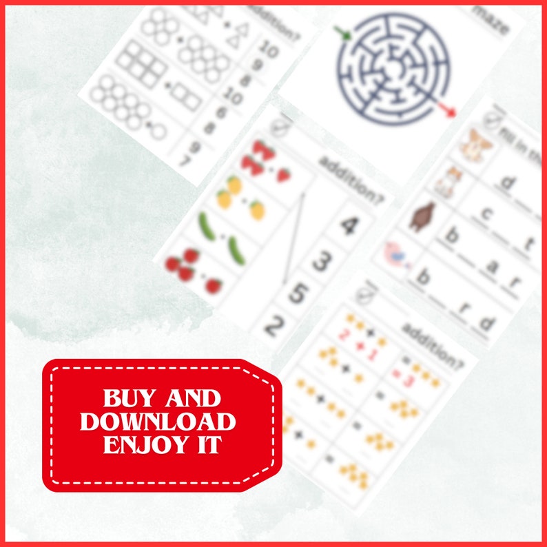 Printable Basic Addition Math Digital Worksheets for Kindergarten ,1st ...