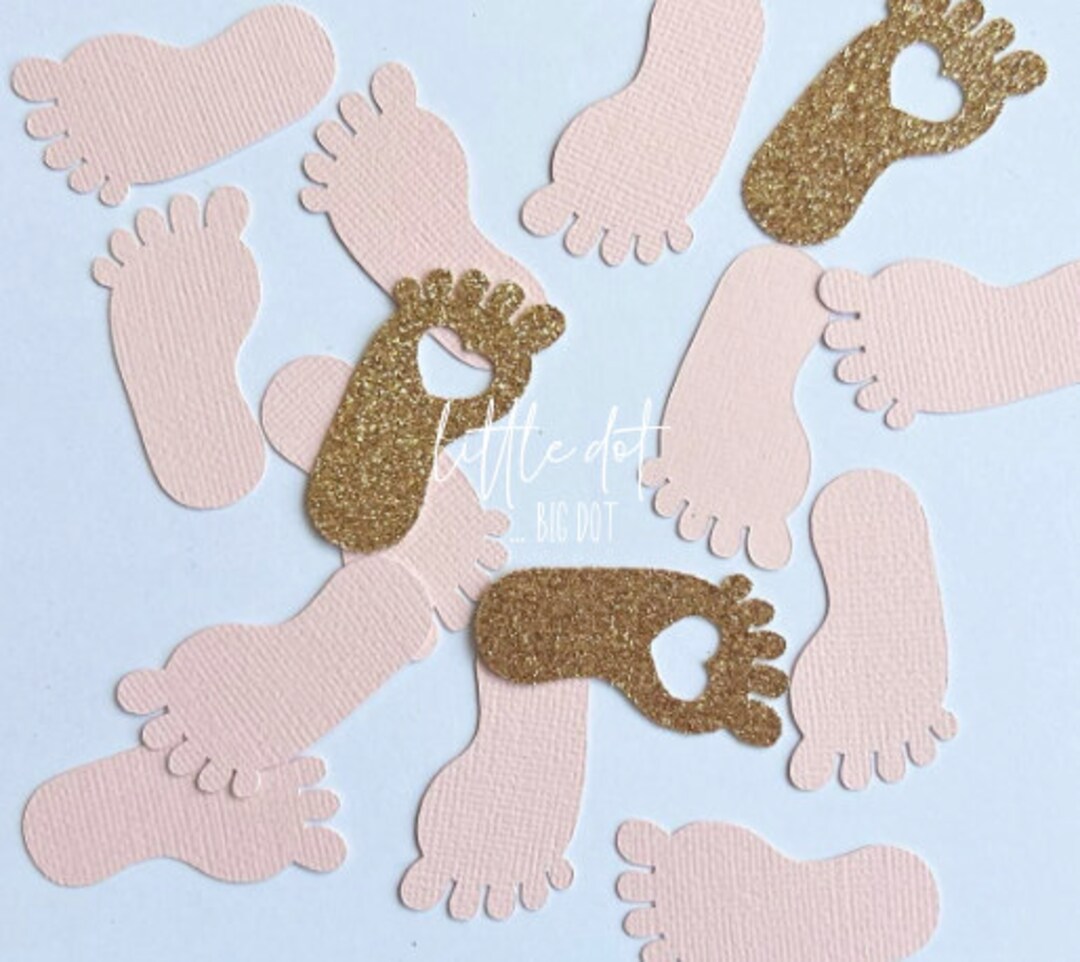 Baby Feet Confetti Pink Baby Shower Decorations Pink Baby - Etsy