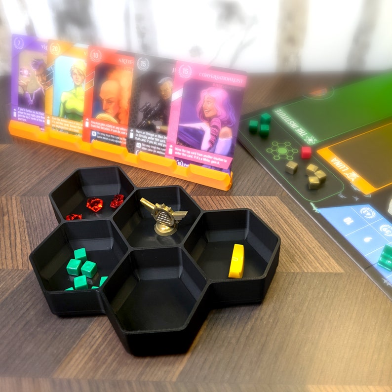 Board Game Token Tray Stackable 5 Bin Hexagon Token Tray, Organizer ...