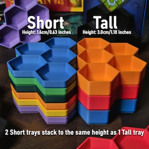 Stackable Board Game Token Tray, 5 Bin Hexagonal Player Trays and ...