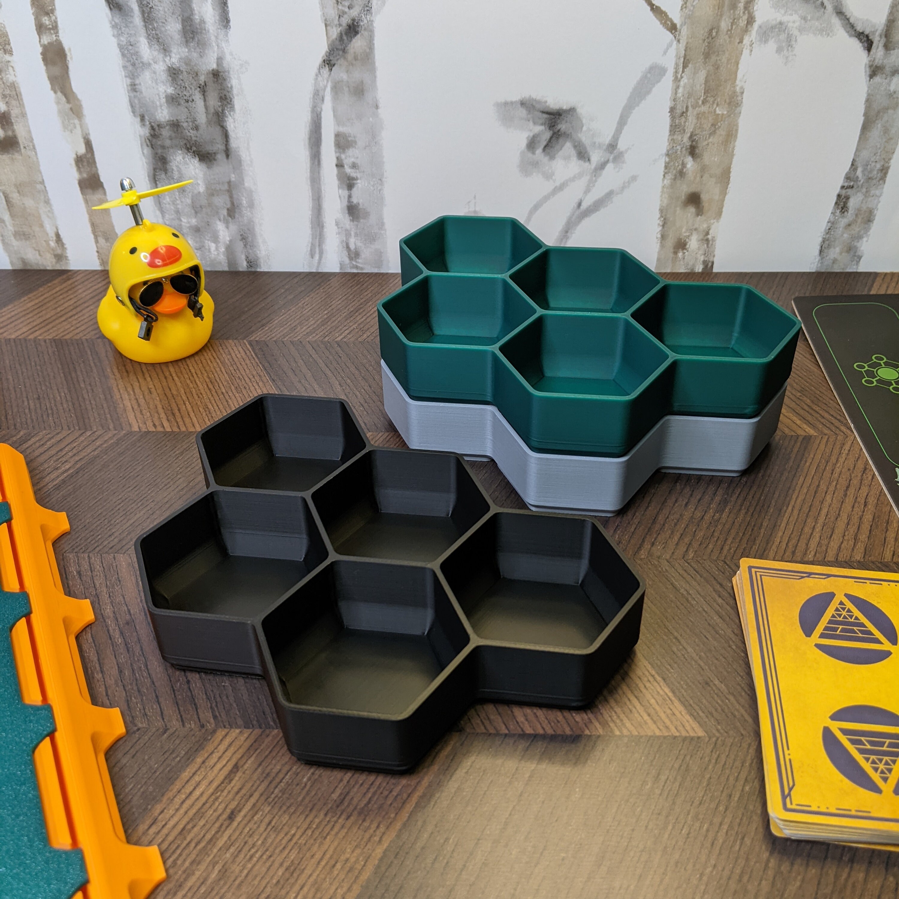 Board Game Token Tray Stackable 5 Bin Hexagon Token Tray, Organizer ...