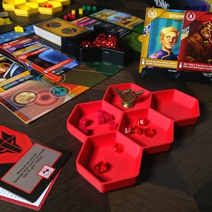 Board Game Token Tray Stackable 5 Bin Hexagon Token Tray, Organizer ...