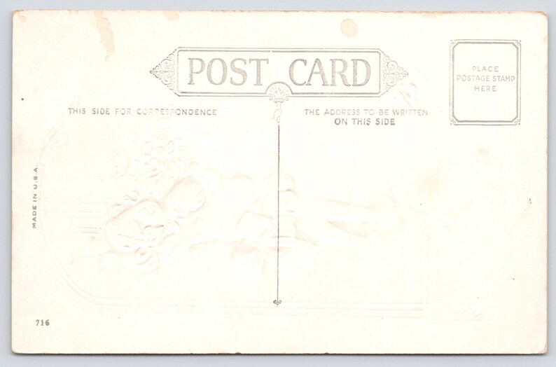 Antique Birthday Postcard, Child Holding Blue Flowers, A Very Happy Birthday, 1910s Embossed ...