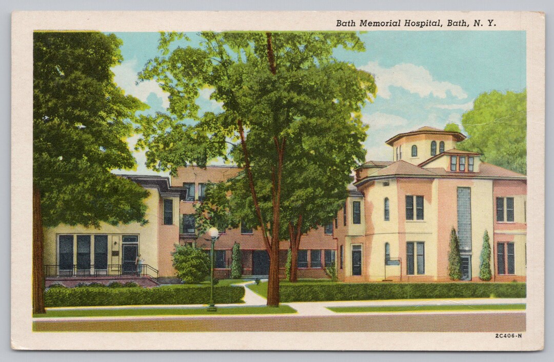 Antique Postcard, Bath Memorial Hospital, Bath New York, Circa 1940s - Etsy