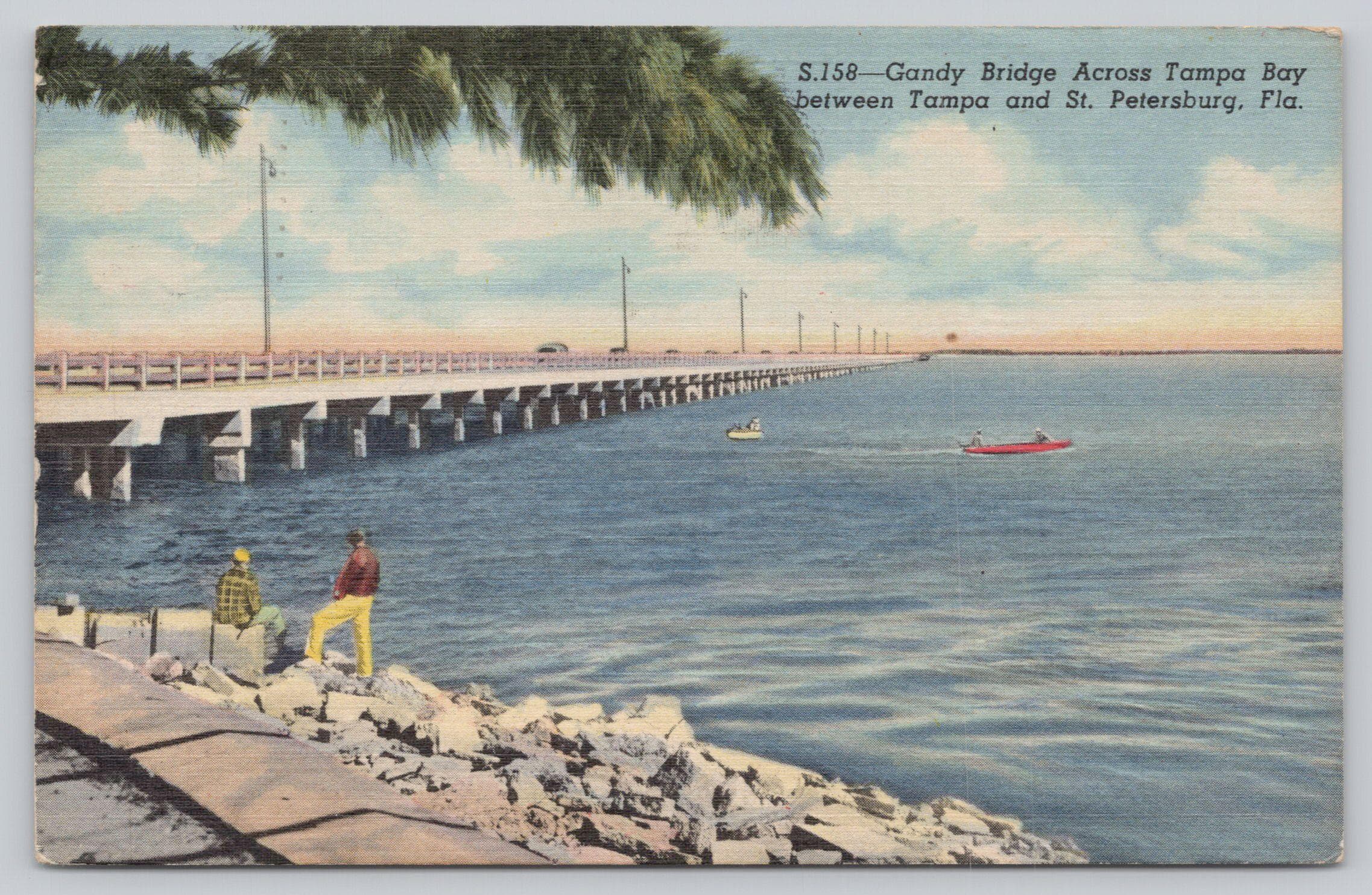 Antique Postcard, Gandy Bridge Across Tampa Bay, Between Tampa & St ...