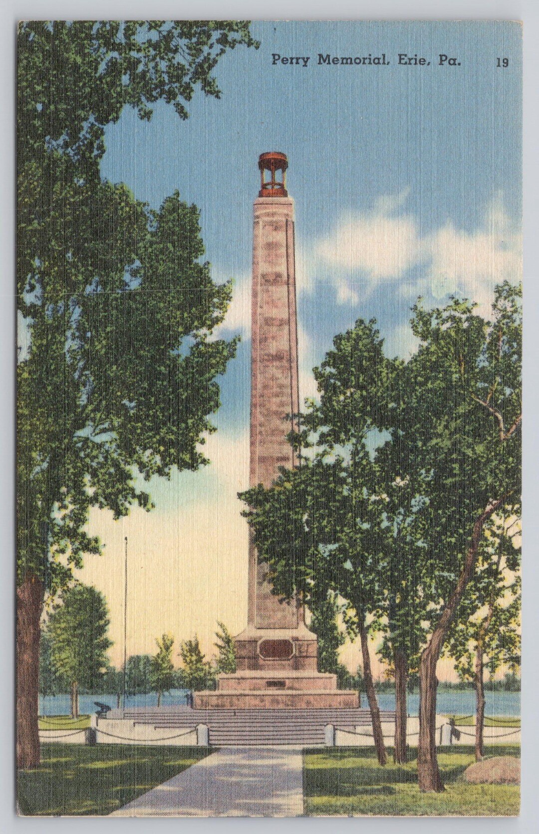 Antique Postcard, Perry Memorial, Erie Pennsylvania, 1940s Linen ...