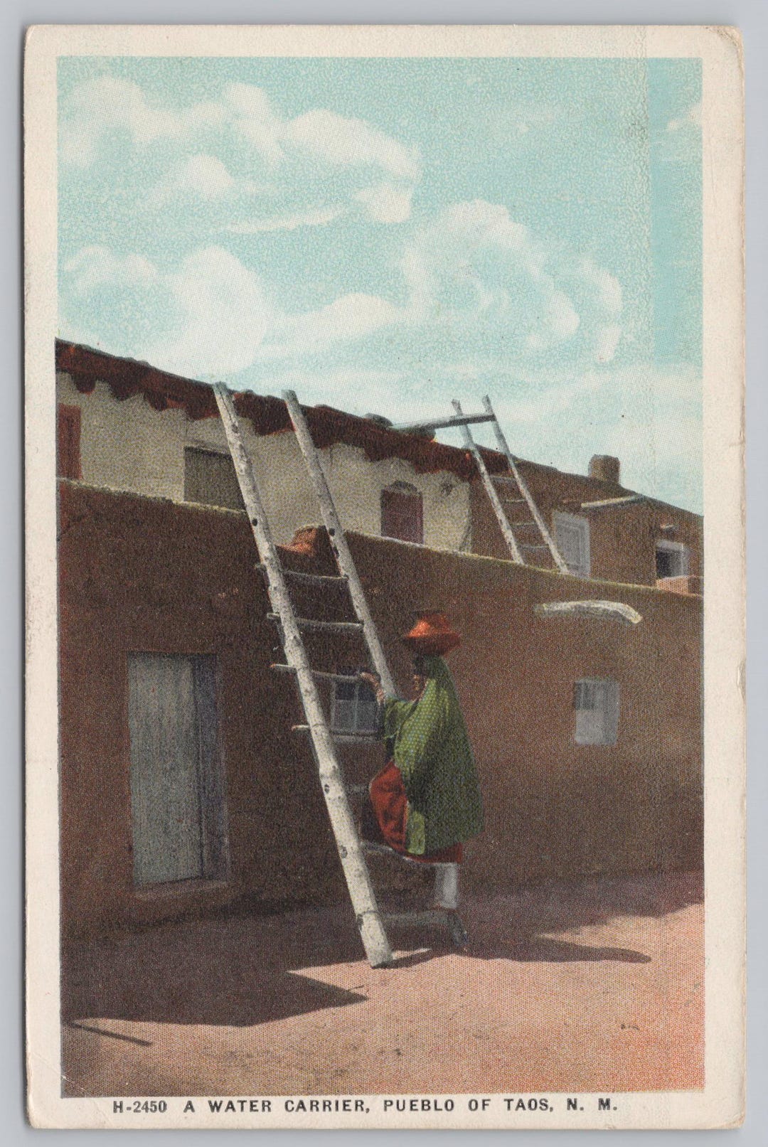 Antique Postcard, Native American Water Carrier, Pueblo of Taos New ...