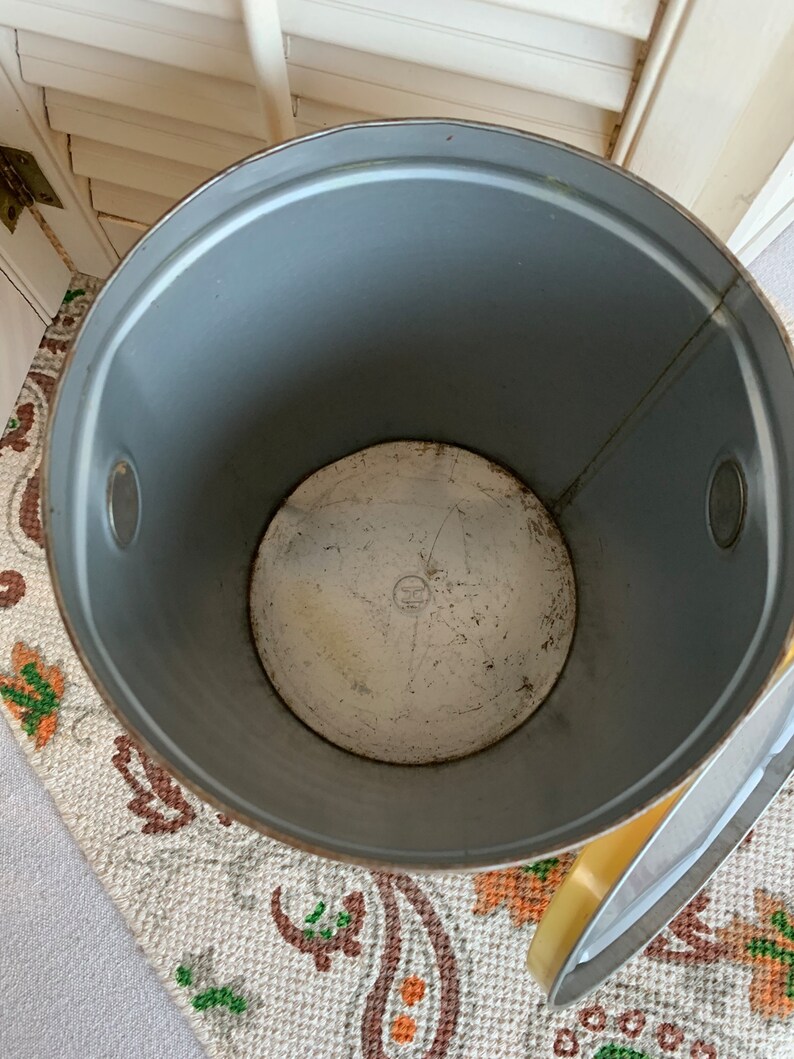 Yellow Tin lard Bucket - Etsy