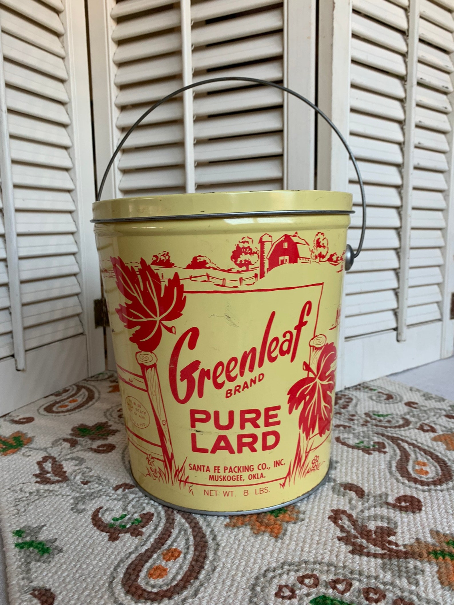 Yellow Tin lard Bucket - Etsy