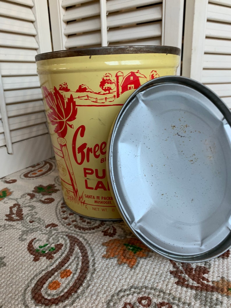 Yellow Tin lard Bucket - Etsy