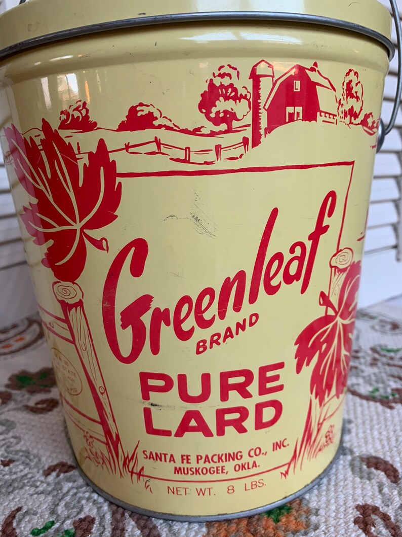 Yellow Tin lard Bucket - Etsy