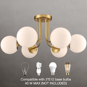 Lugano Modern Globe Ceiling Light Semi-flushed - Etsy