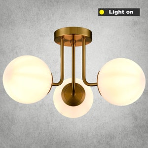 Lugano Modern Globe Ceiling Light Semi-flushed - Etsy