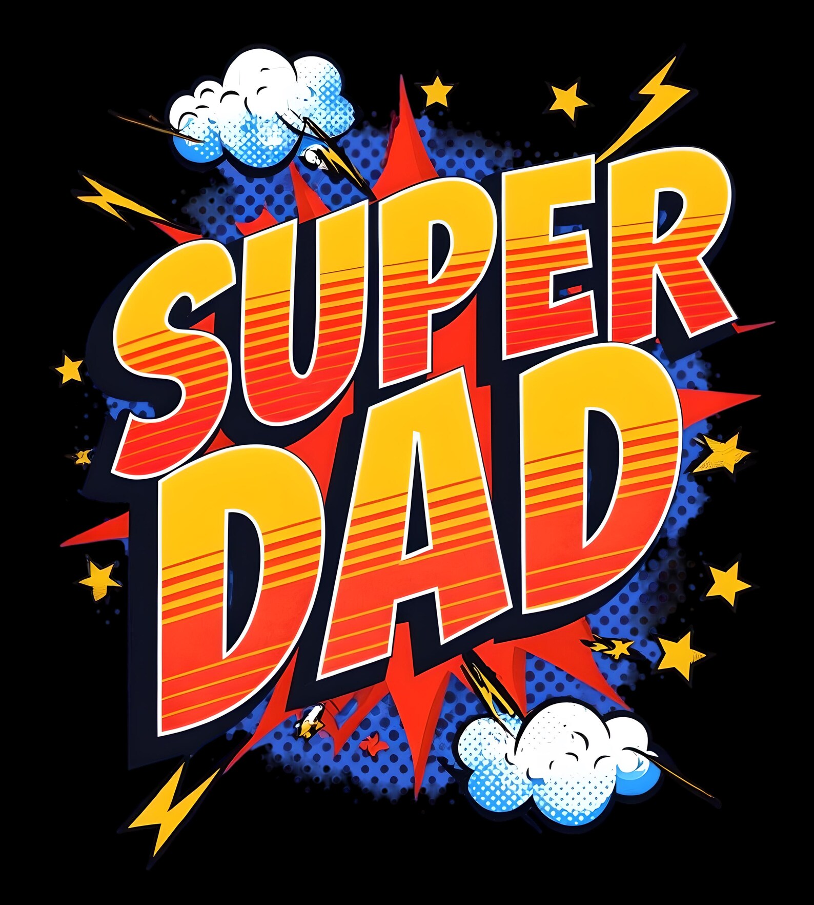 Super Dad Comic Book Style Graphic Father’s Day - Digital Download PNG ...