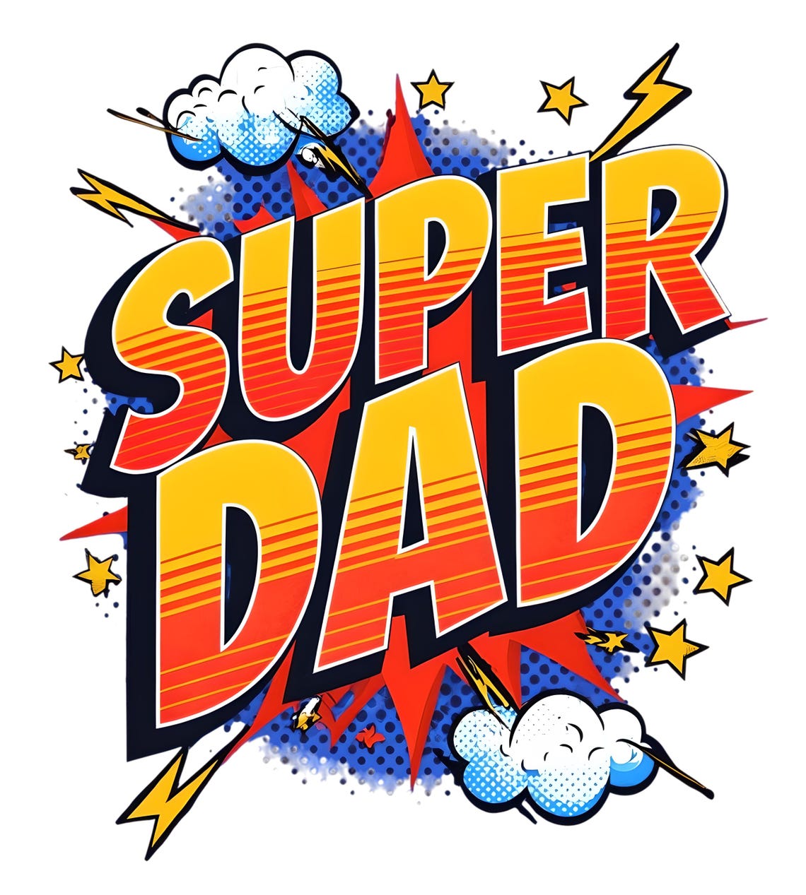 Super Dad Comic Book Style Graphic Father’s Day - Digital Download PNG ...