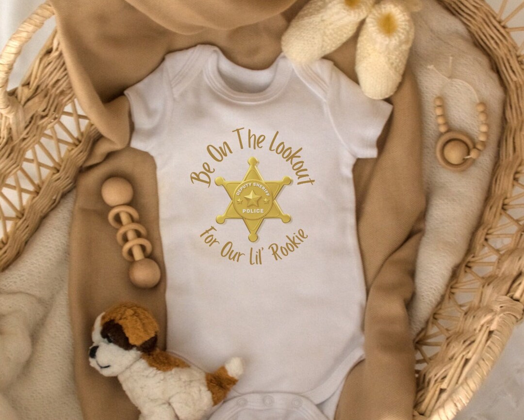 Cute Pregnancy Baby Announcement Sheriff’s Deputy Unisex Rabbit Skins ...