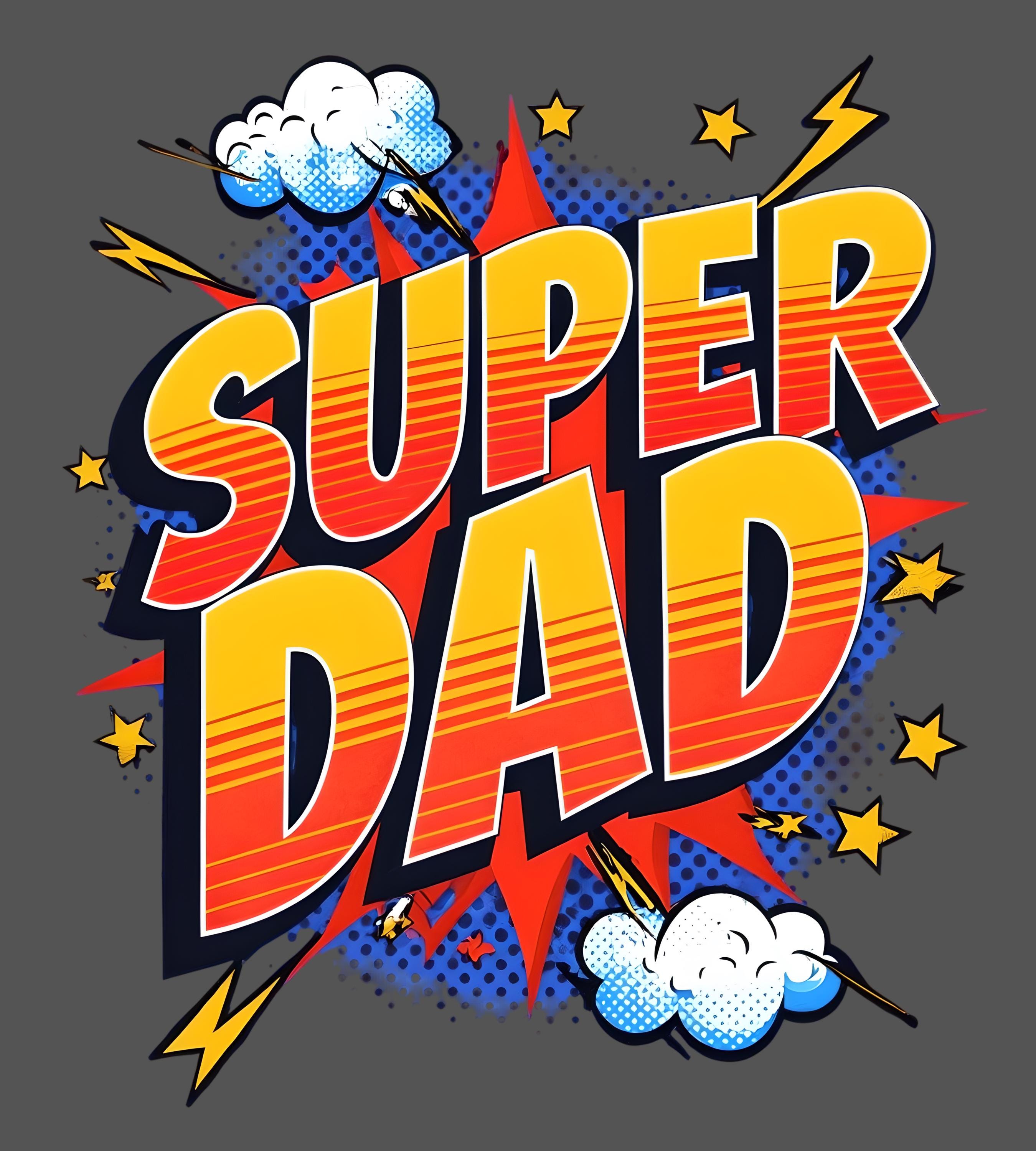 Super Dad Comic Book Style Graphic Father’s Day - Digital Download PNG ...