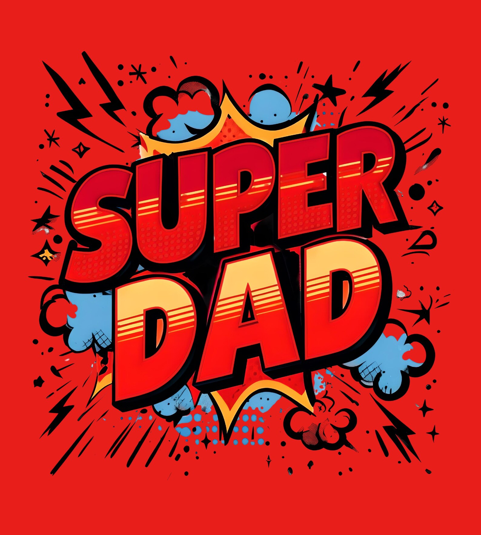 Super Dad Comic Book Style Graphic Father’s Day - Digital Download PNG ...