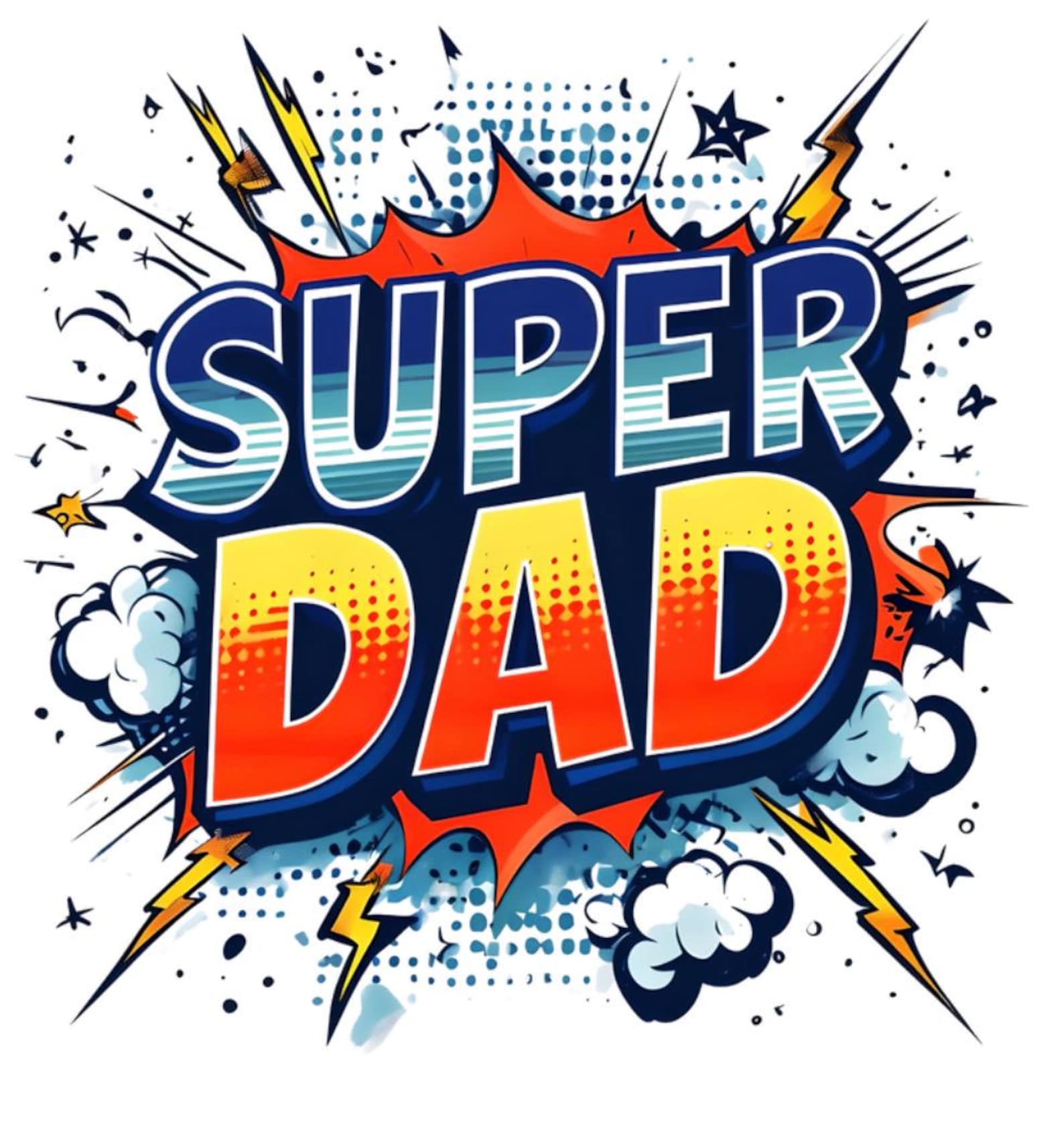 Super Dad Comic Book Style Graphic Father’s Day - Digital Download PNG ...