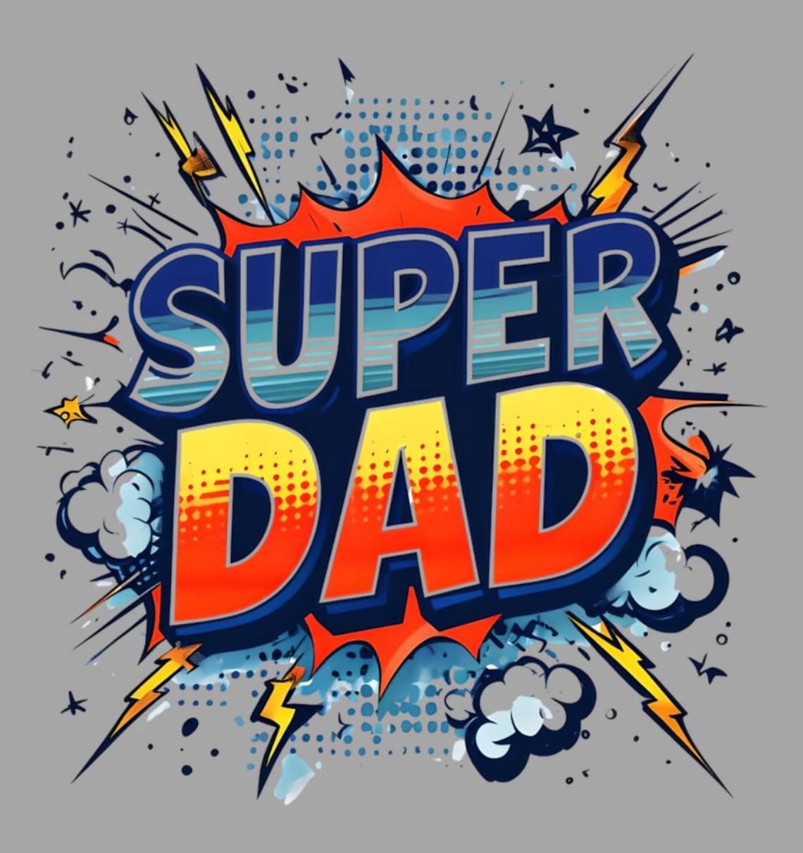 Super Dad Comic Book Style Graphic Father’s Day - Digital Download PNG ...