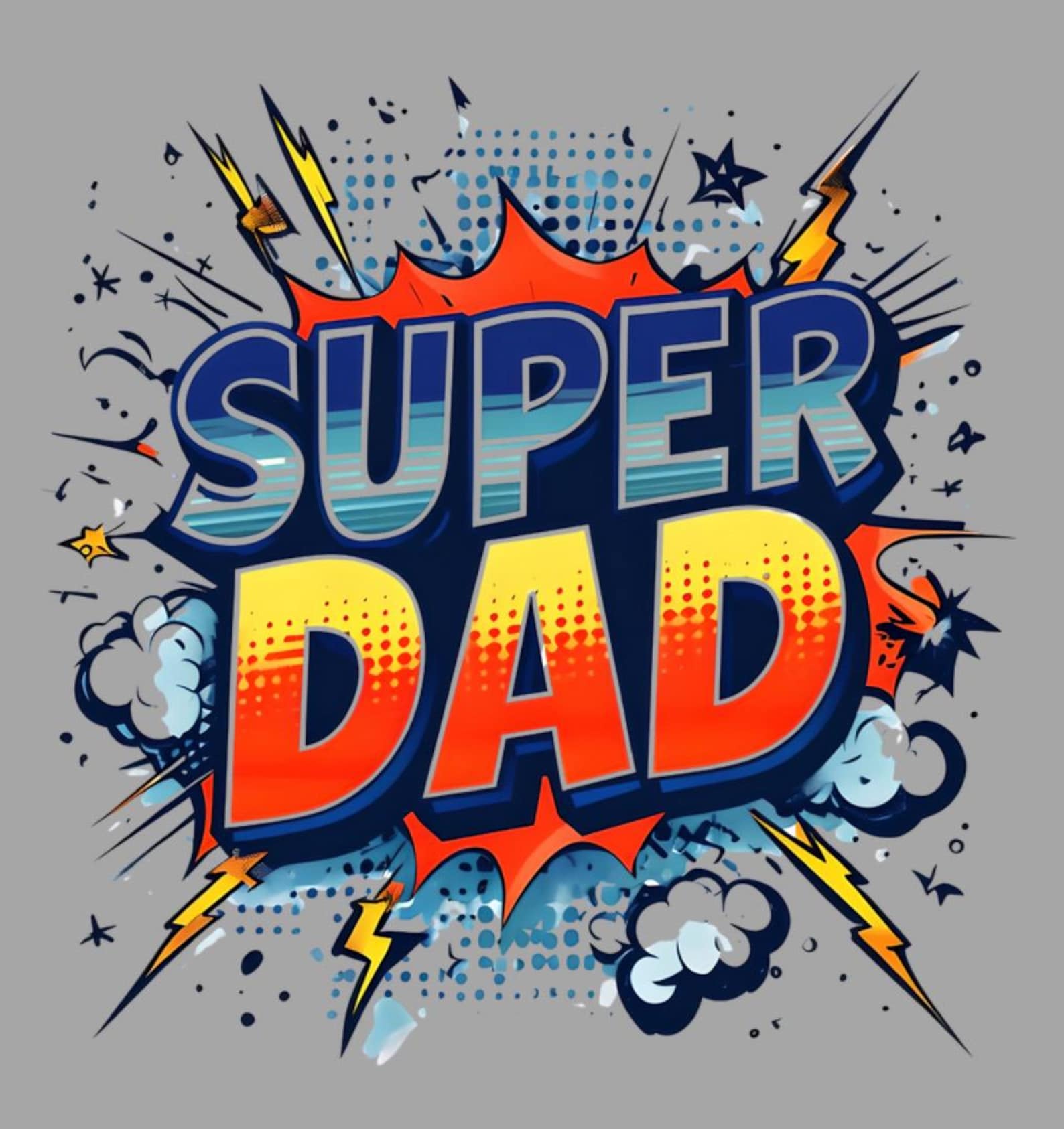 Super Dad Comic Book Style Graphic Father’s Day - Digital Download PNG ...