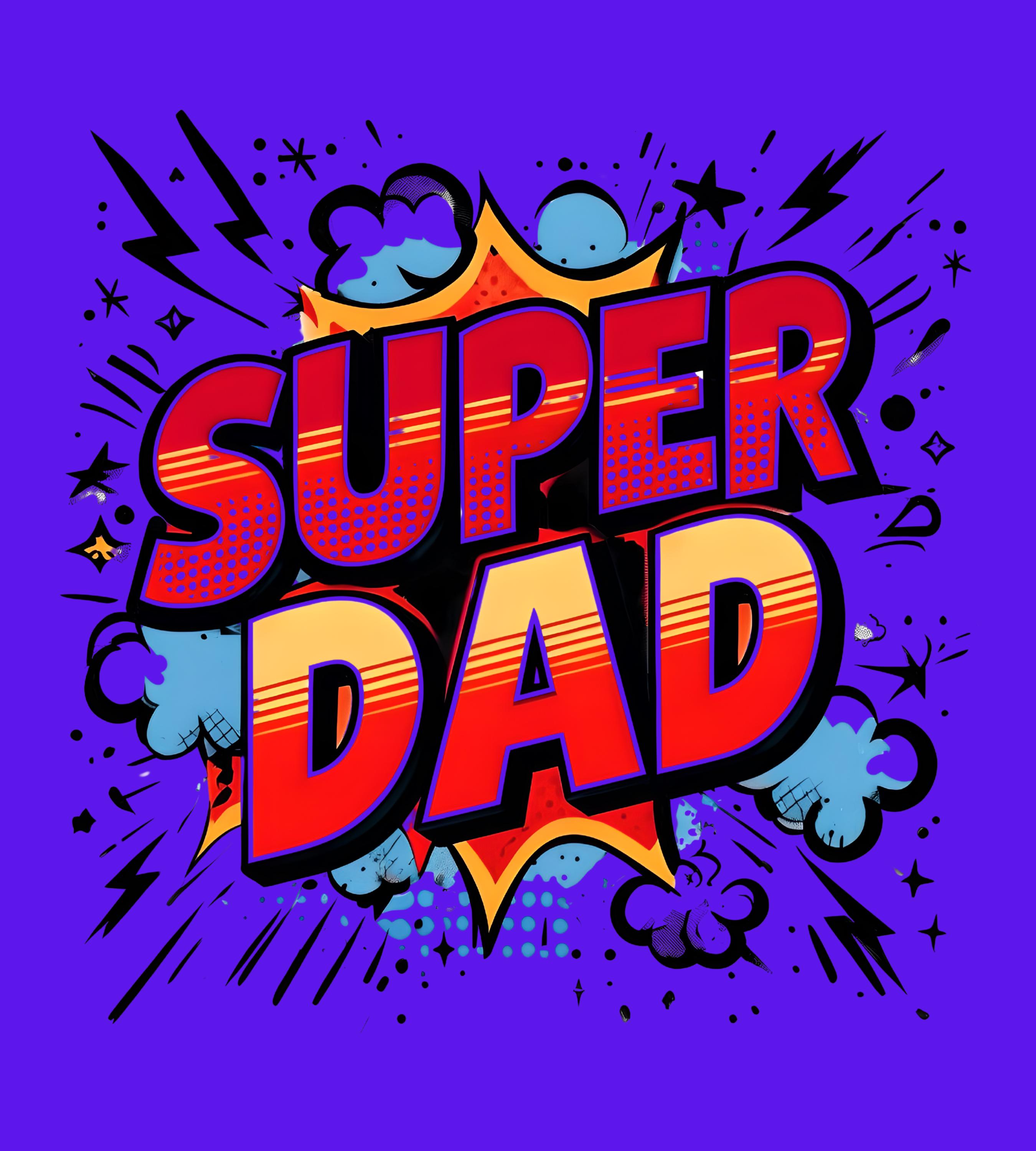 Super Dad Comic Book Style Graphic Father’s Day - Digital Download PNG ...