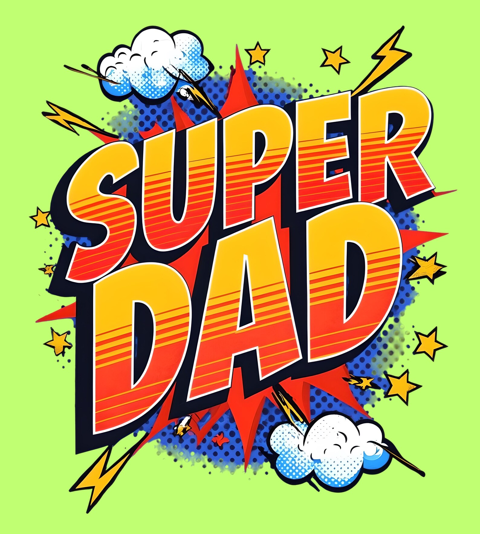 Super Dad Comic Book Style Graphic Father’s Day - Digital Download PNG ...