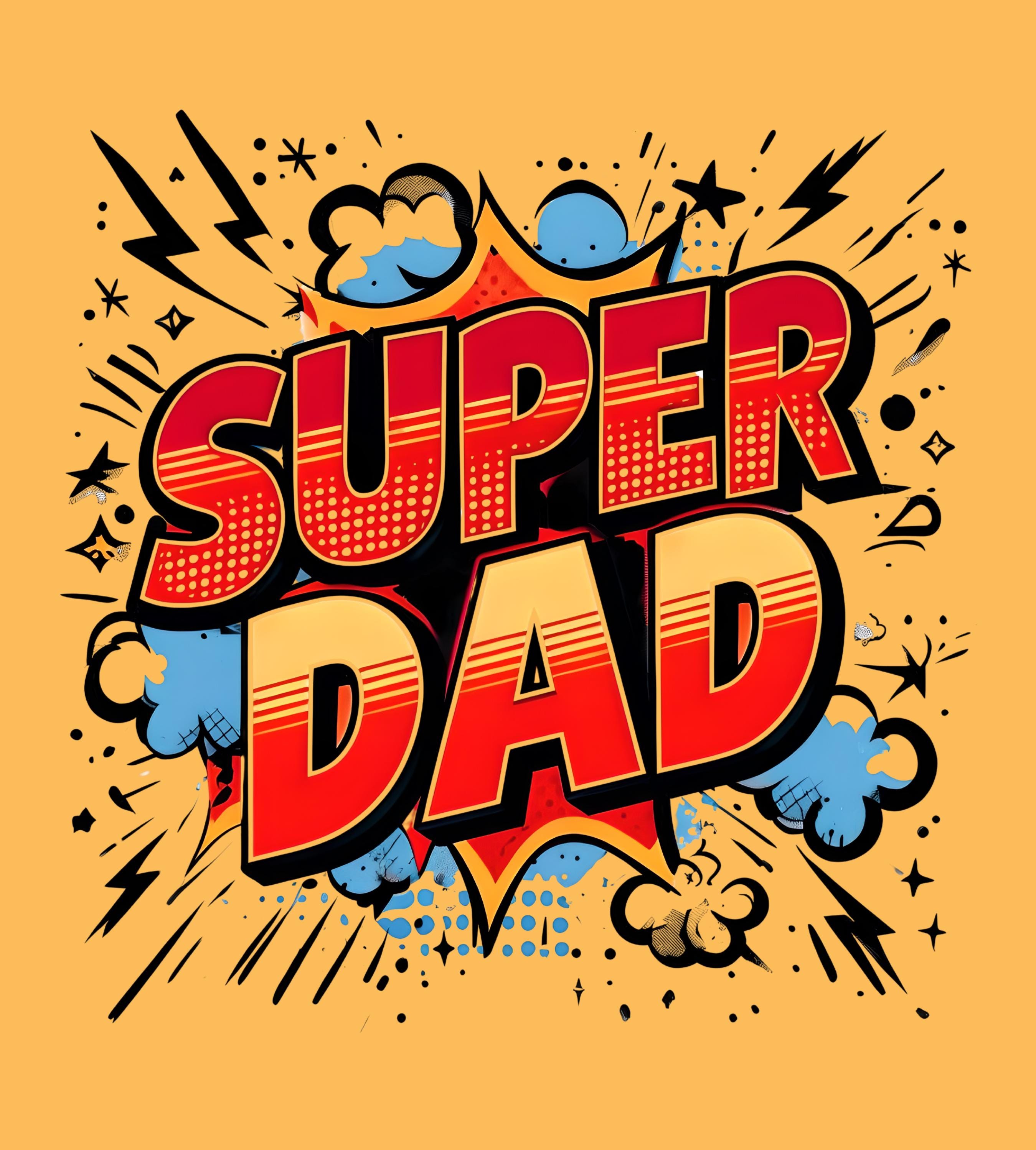Super Dad Comic Book Style Graphic Father’s Day - Digital Download PNG ...