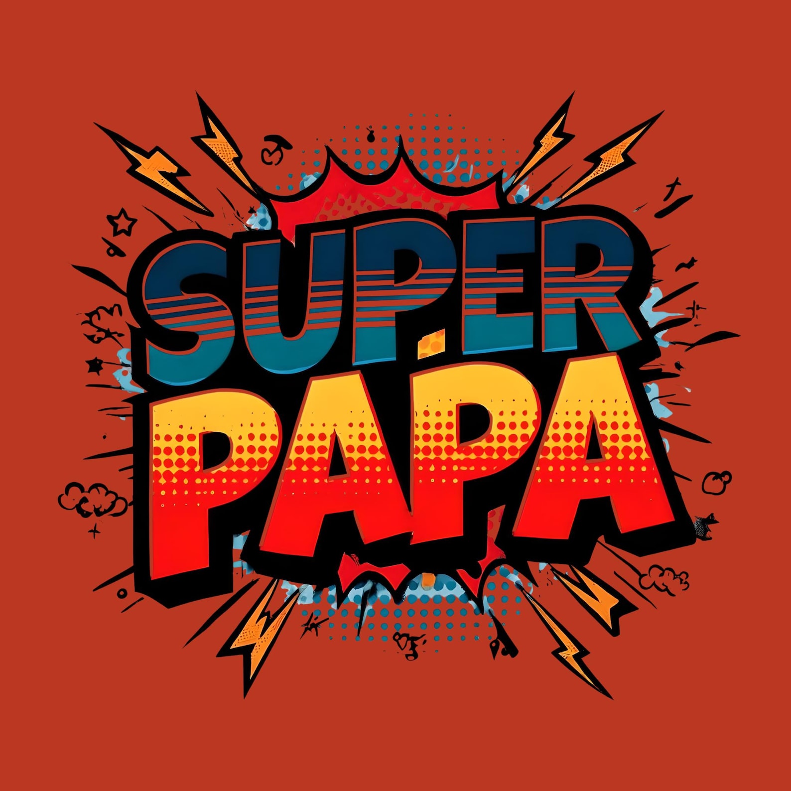 Super Papa Comic Book Style Graphic Father’s Day - Digital Download PNG ...