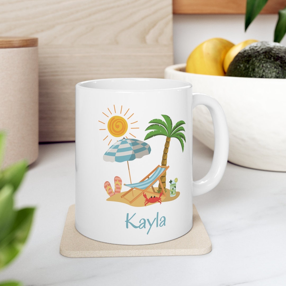 Summer Themed Personalized Name Ceramic Mug 11oz, Summer Season ...