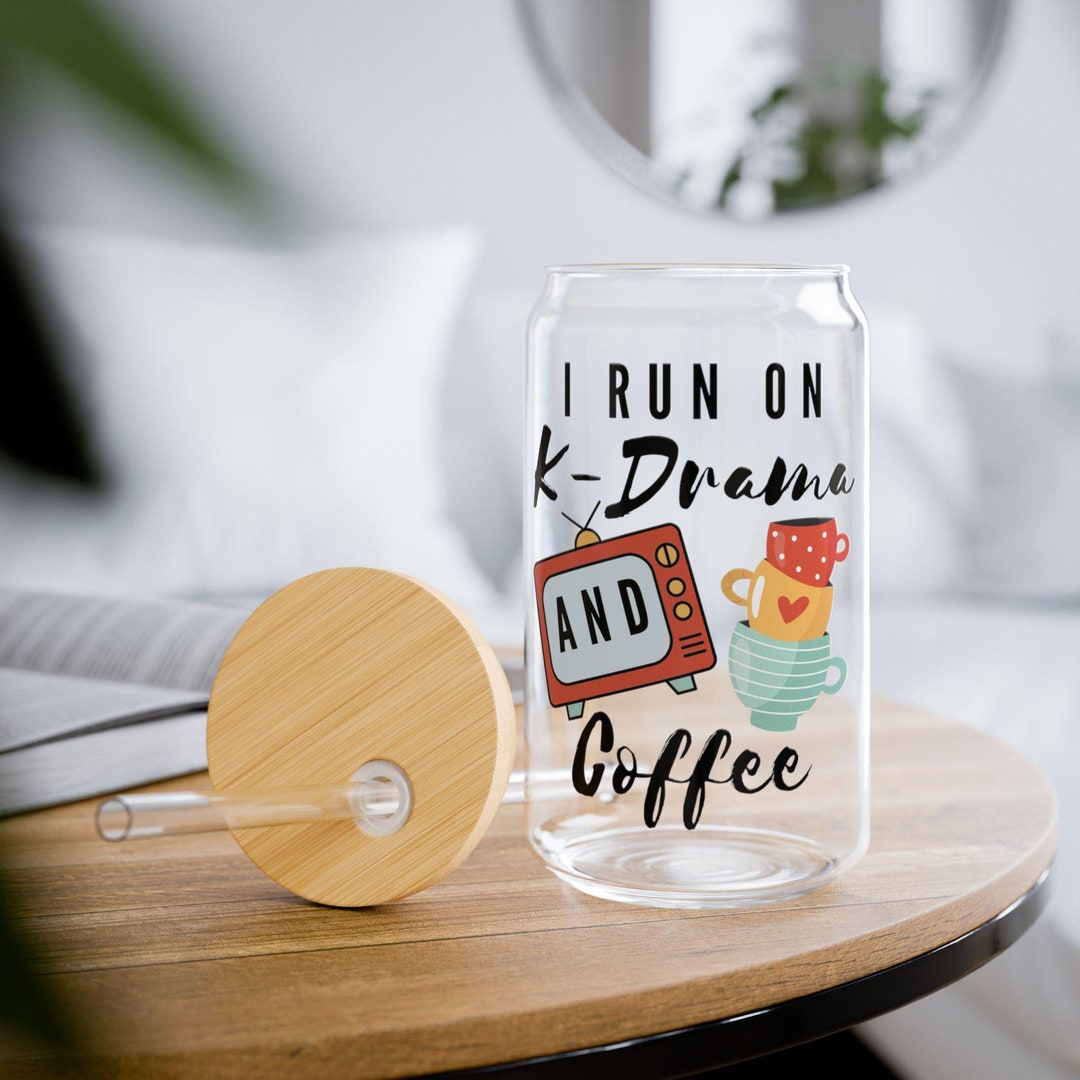 K-drama and Coffee Sipper Glass: 16oz Korean Drama Fan Gift - Etsy