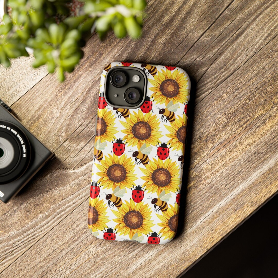 Sunflower, Ladybug & Bee Phone Case: Nature Lover Tough Protection - Etsy