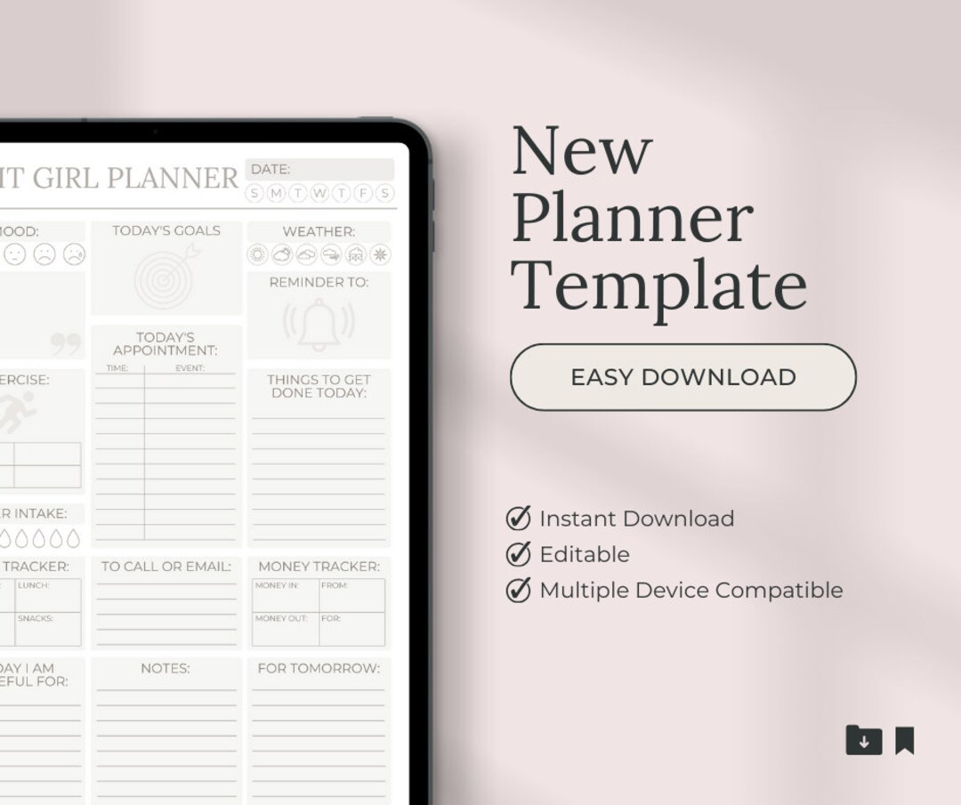 Digital Planner Simple Digital Planner Minimalist Digital Planner ...