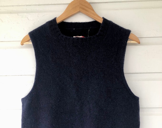 Vintage 1970's the Moors Navy Wool Sweater Vest by Lord Jeff Size ...