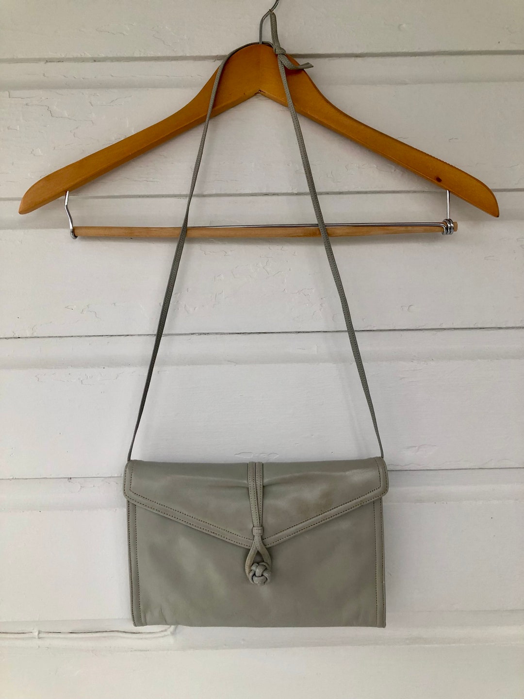 Vintage Morris Moskowitz Leather Gray Crossbody Purse - Etsy
